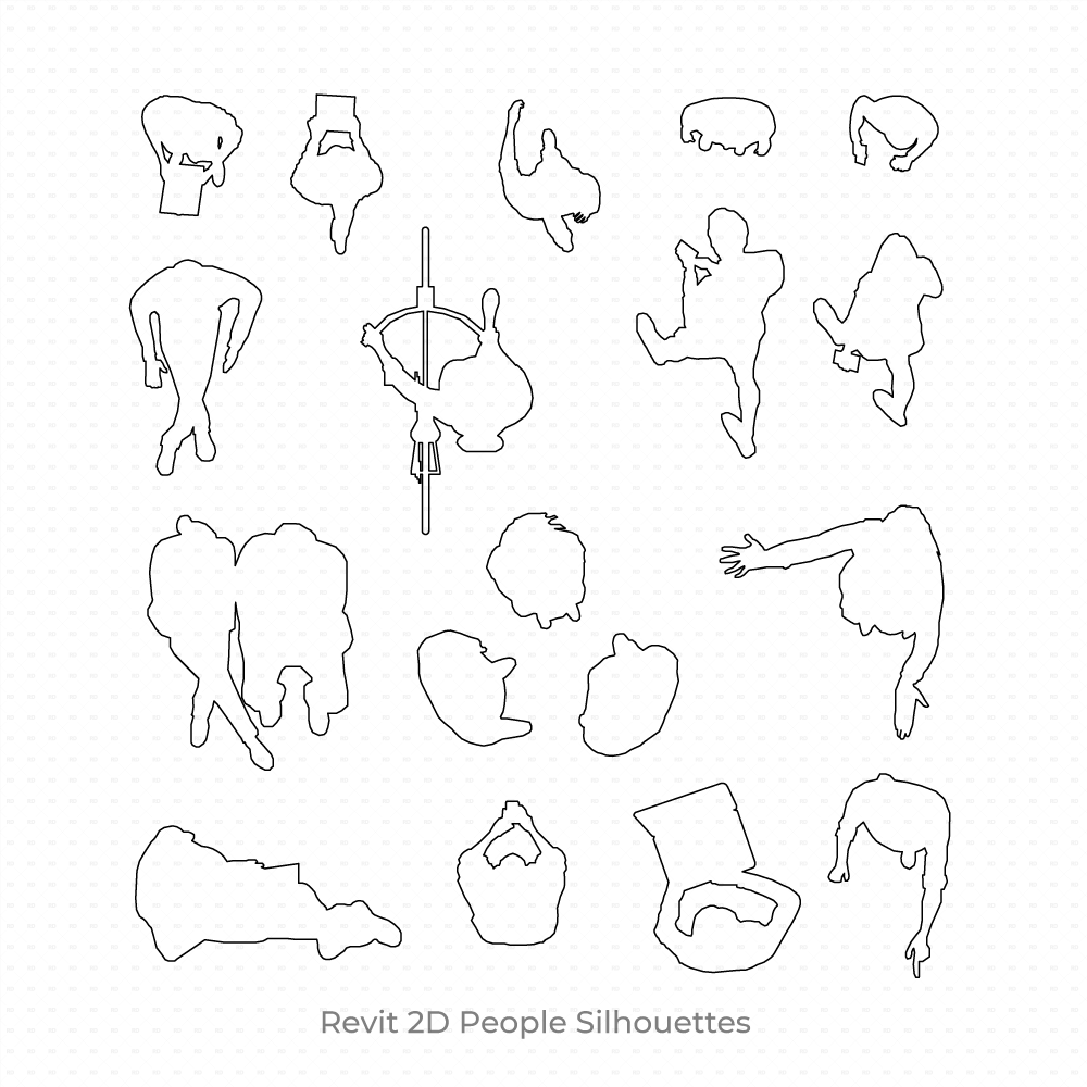 Free Revit Top View People Silhouettes - Plan View Figures