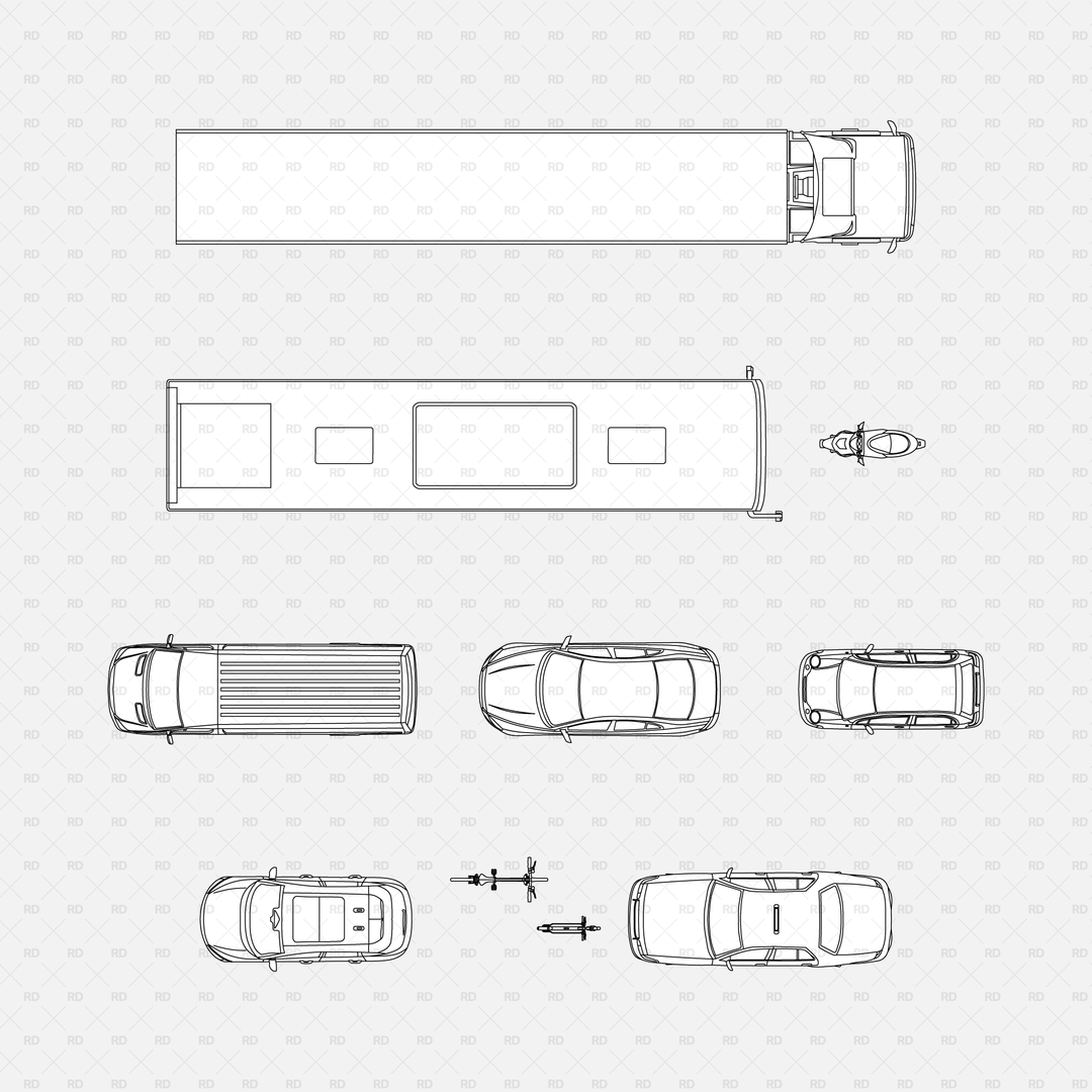 Download Revit 2D Vehicles (40 Figures) | RD Studio