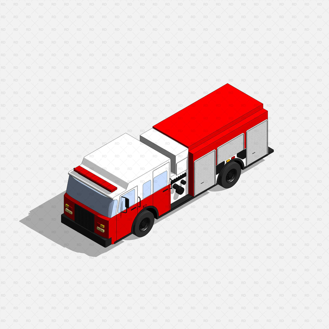 Revit 3D Fire Truck Family | Download Vehicle Revit Families | Revit Dynamo