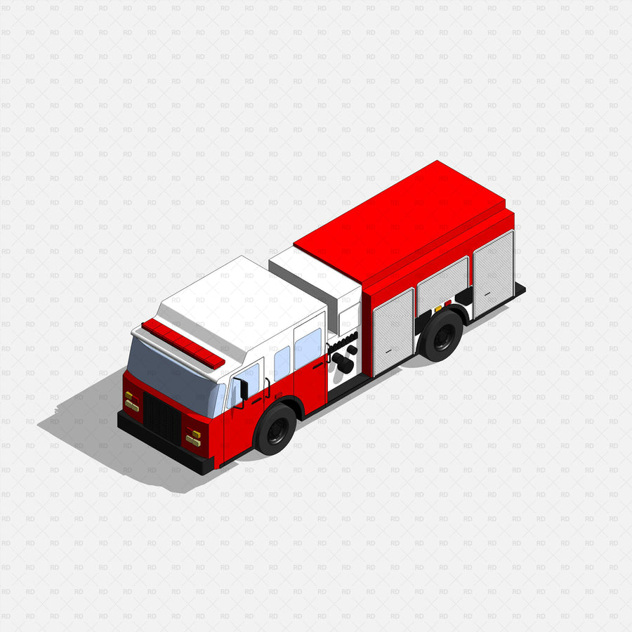 Revit 3D Fire Truck Family | Download Vehicle Revit Families | Revit Dynamo