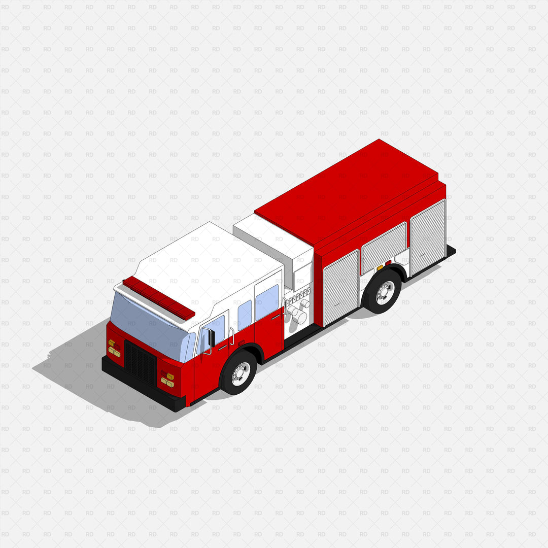 Revit 3D Fire Truck Family | Download Vehicle Revit Families | Revit Dynamo