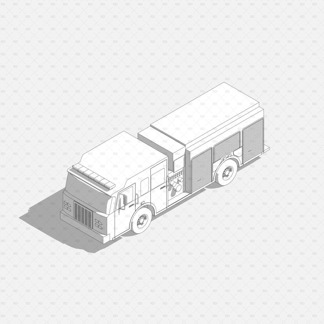 Revit 3D Fire Truck Family | Download Vehicle Revit Families | Revit Dynamo