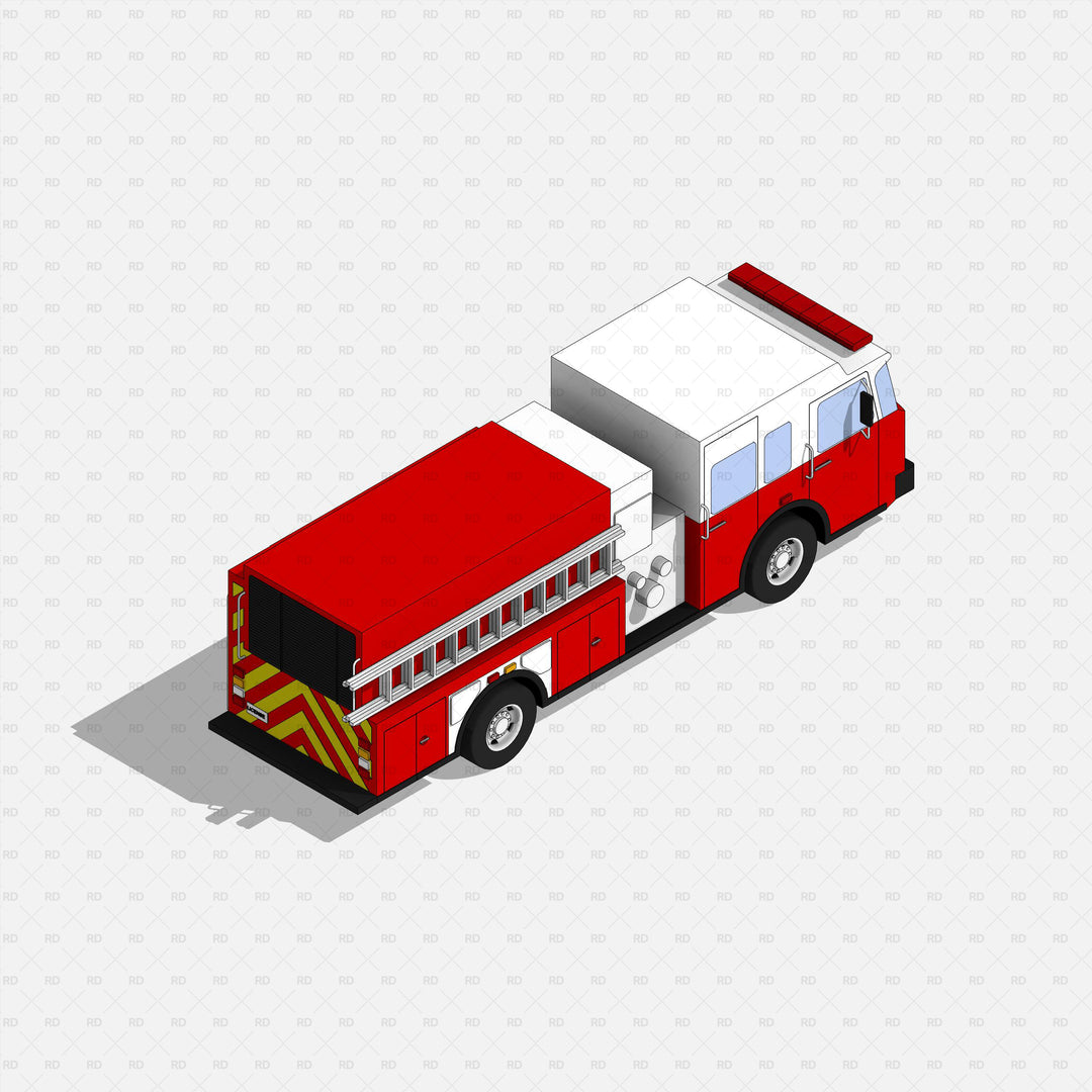 Revit 3D Fire Truck Family | Download Vehicle Revit Families | Revit Dynamo