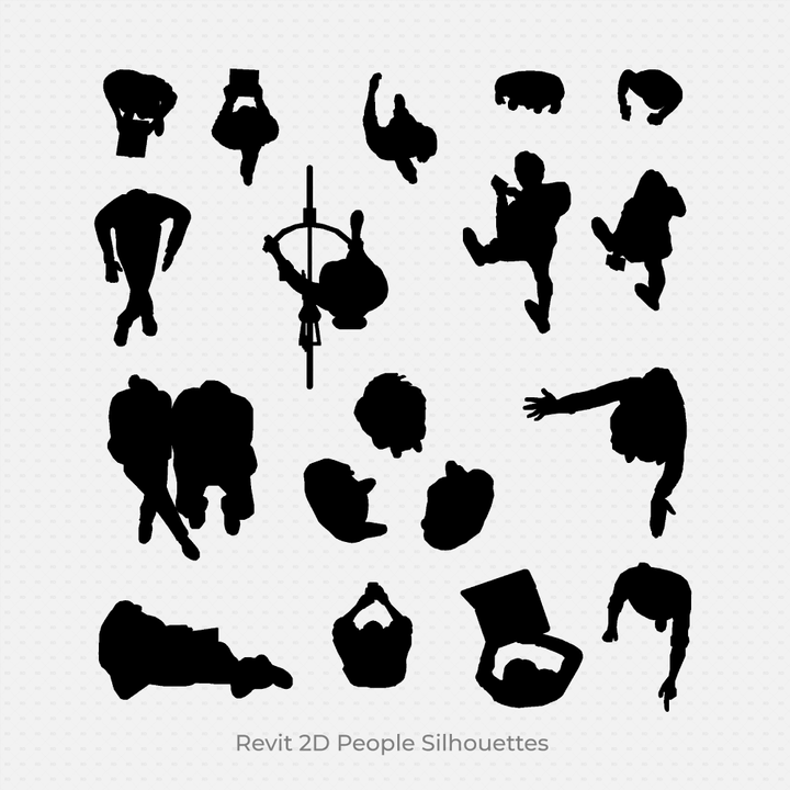 Free Revit Top View People Silhouettes - Plan View Figures