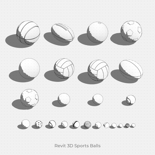 Revit 3D Sports Balls Families | Download RVT | Revit Dynamo
