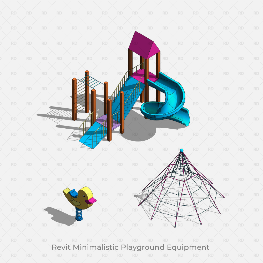 Revit Minimalistic Playground Equipment Families | Download RVT | Revit ...