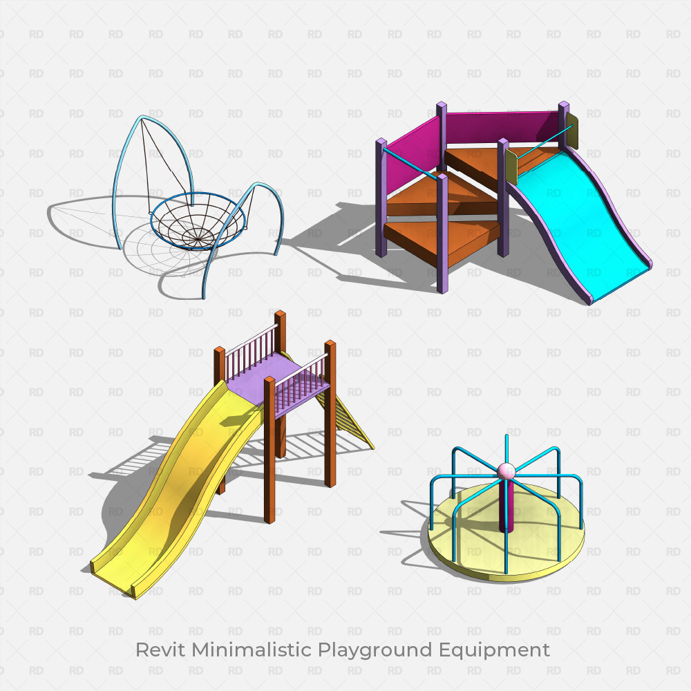Revit Minimalistic Playground Equipment Families | Download RVT | Revit ...