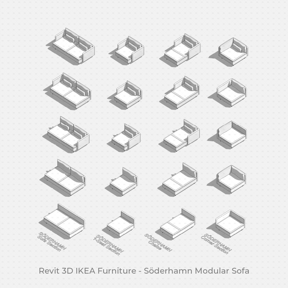 Modular Sofa Families for Revit | RD Studio