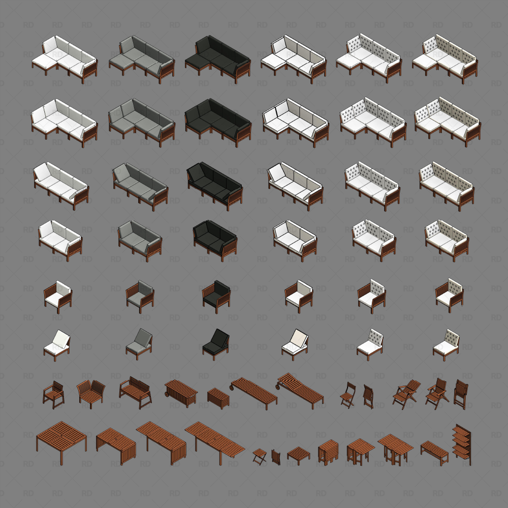 Outdoor Furniture Families for Revit | RD Studio
