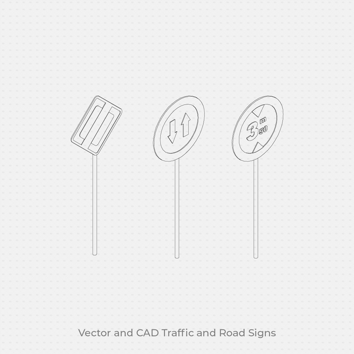 CAD Blocks & Vector Road and Traffic Signs (60 Figures) | Download DWG ...