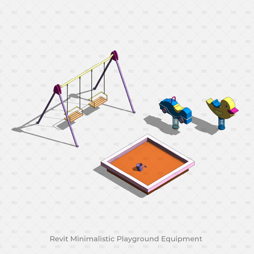 Revit Minimalistic Playground Equipment Families | Download RVT | Revit ...