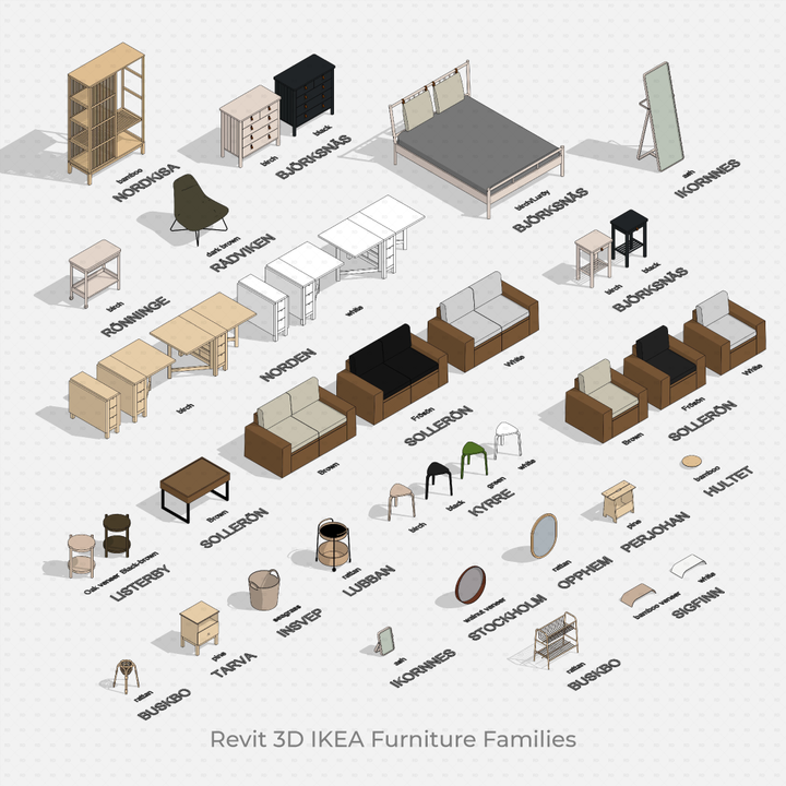 Best Boho Furniture and Objects Families for Revit | RD Studio