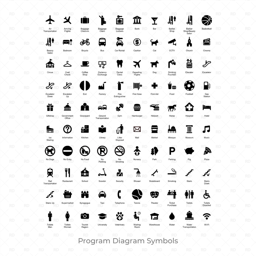 Revit 2D Symbols - Site Analysis and Program Diagrams