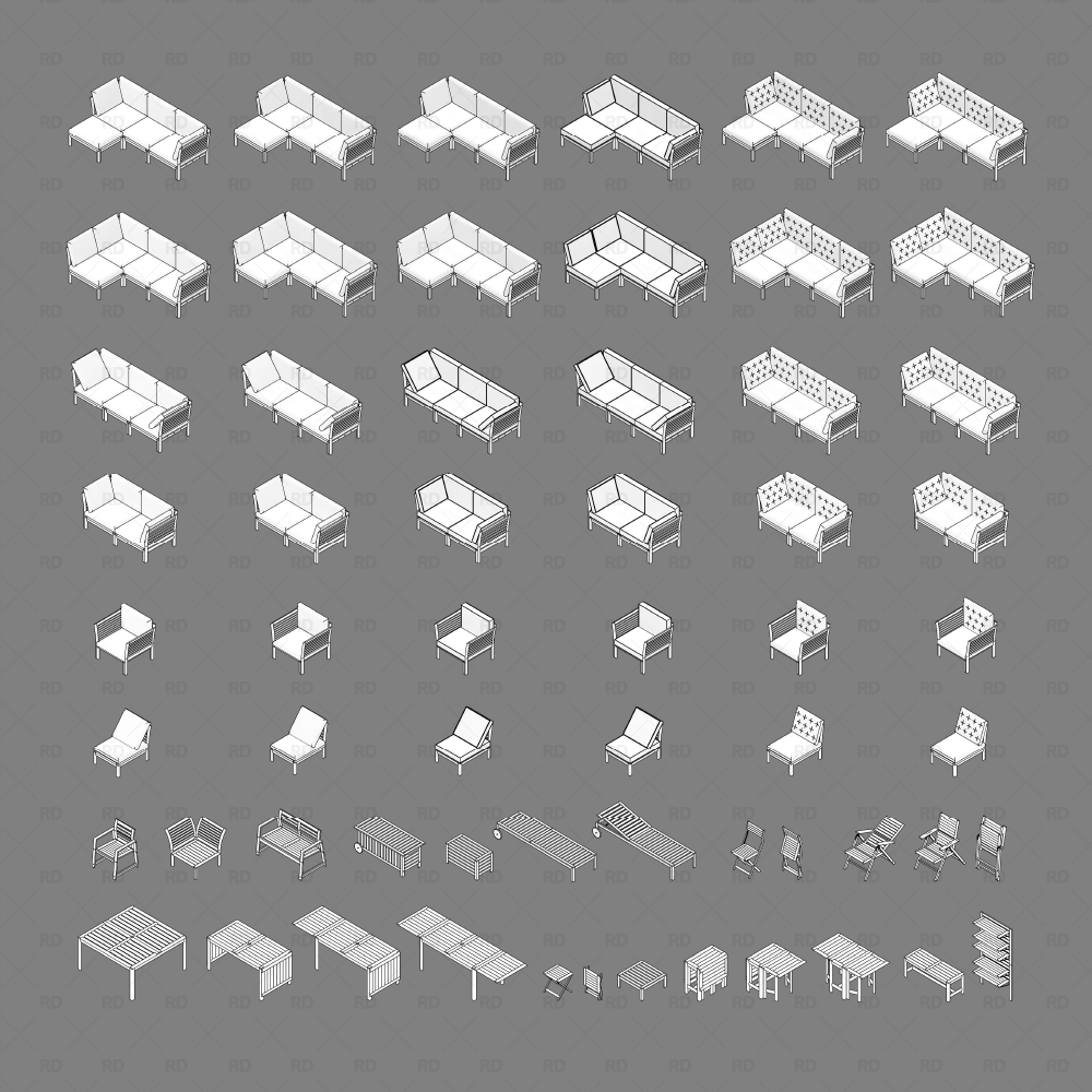 Outdoor Furniture Families for Revit | RD Studio