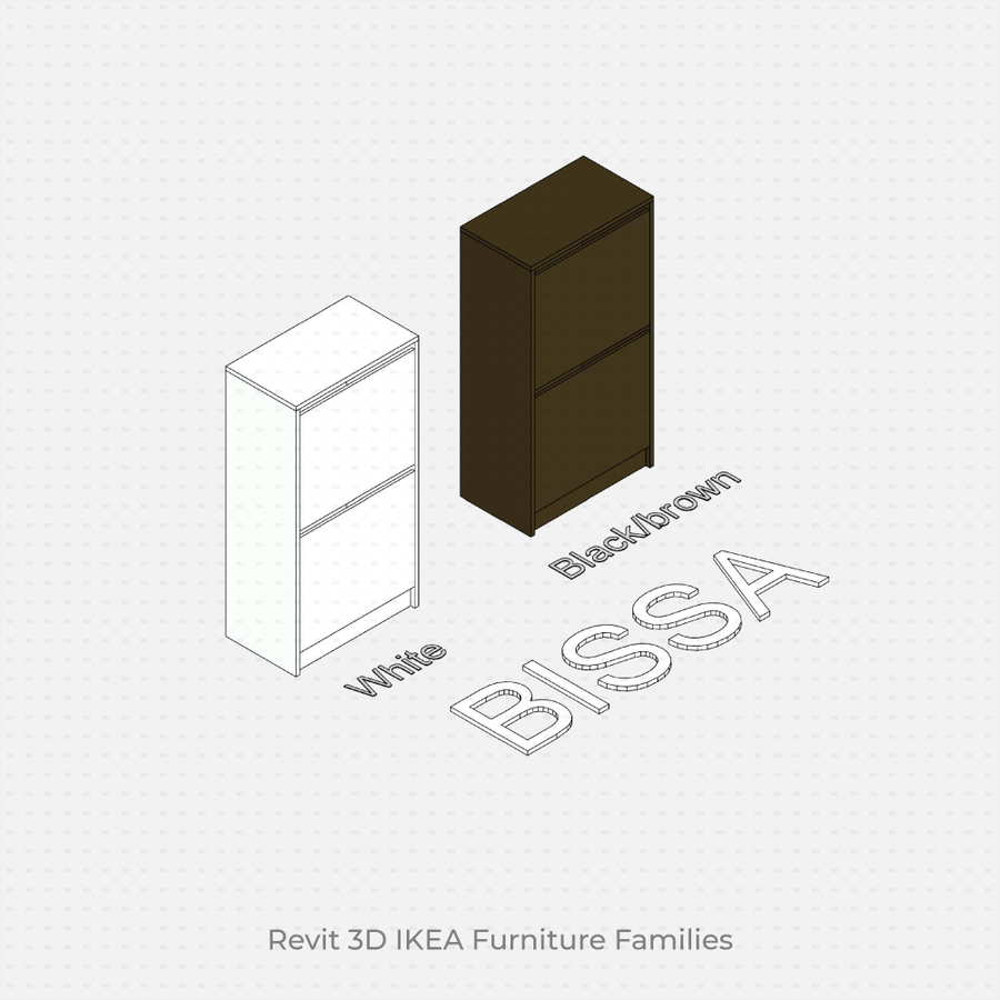 Download FREE IKEA Revit Families | IKEA BISSA Shoe Cabinet | Revit Dynamo