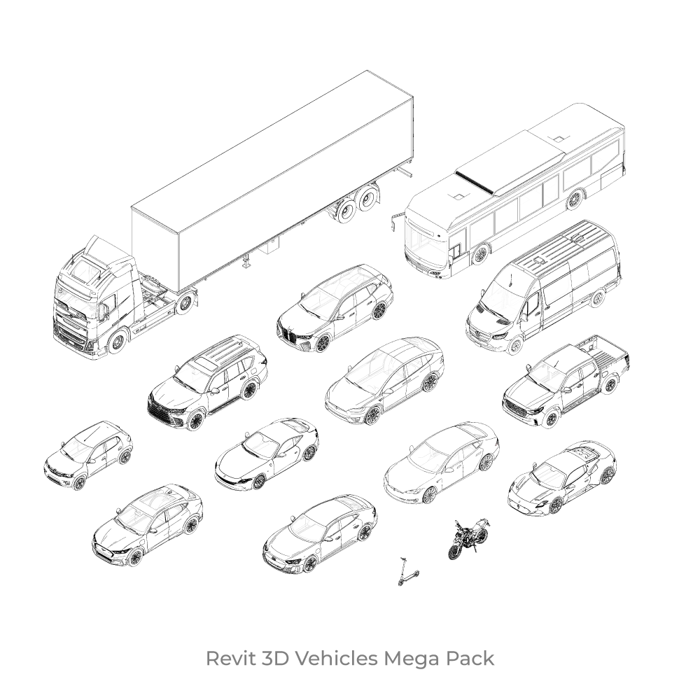 Revit 3D Vehicle: Volvo fh 460 + Truck Trailer | Download Car Family ...