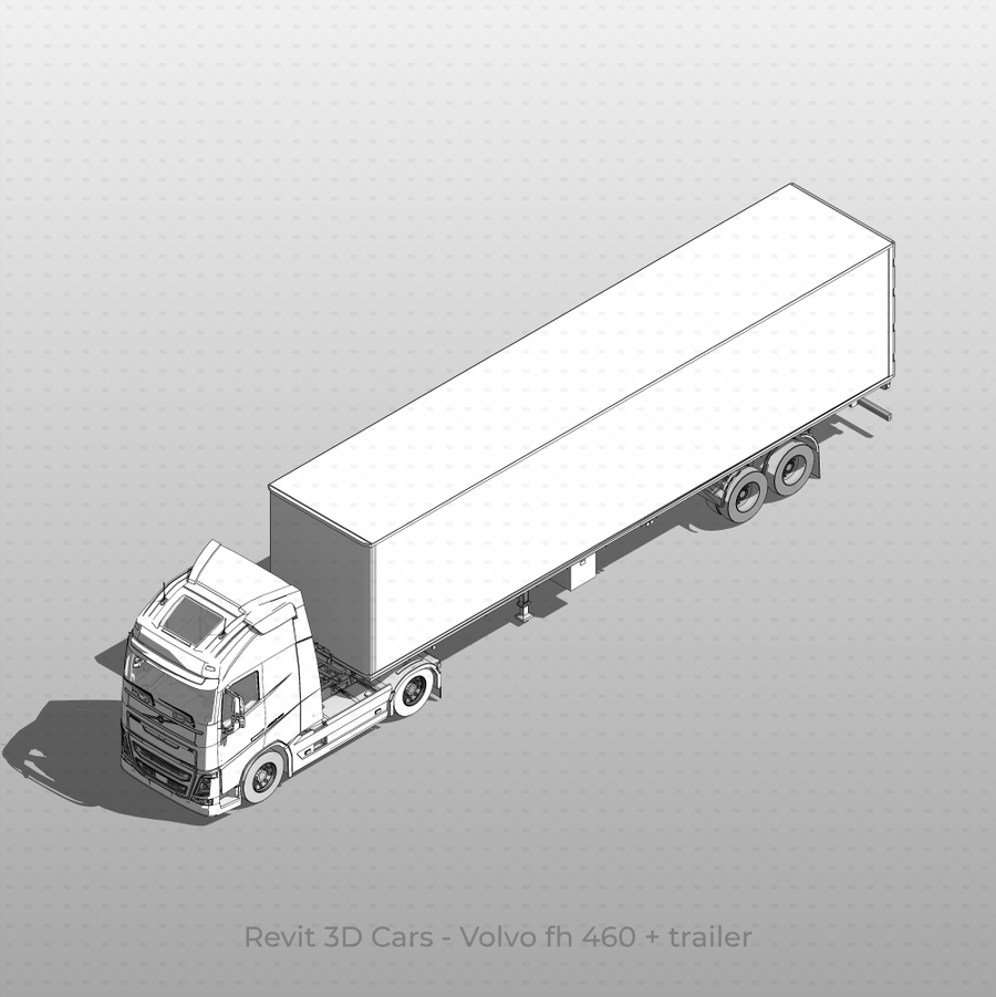 Revit 3D Vehicle: Volvo fh 460 + Truck Trailer | Download Car Family ...
