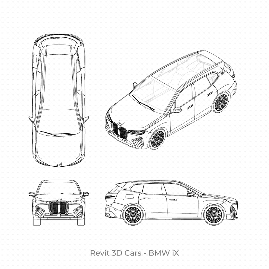 Revit 3D Vehicle: BMW iX Car | Download Car Family | Revit Dynamo