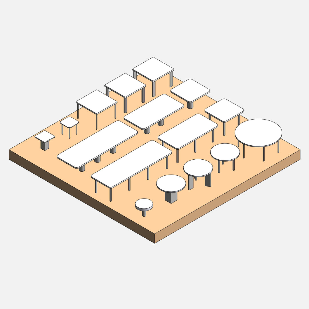 Revit 3D Parametric Tables Families | Download RVT | Revit Dynamo